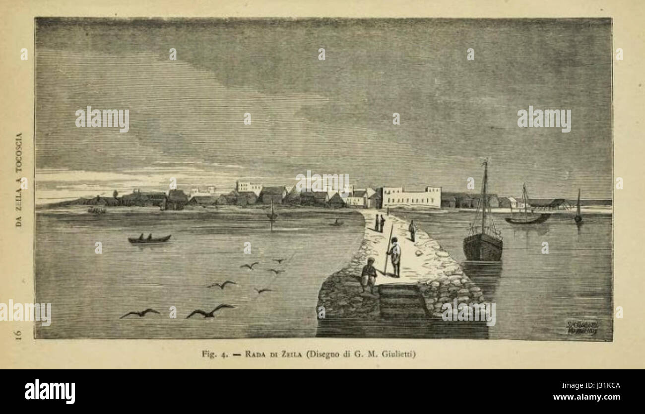 This image captures the waterfront of Zeila in 1877, showcasing the ...