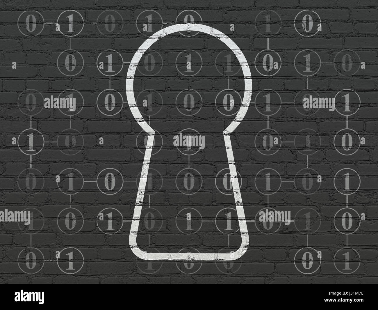 Safety concept: Keyhole on wall background Stock Photo - Alamy