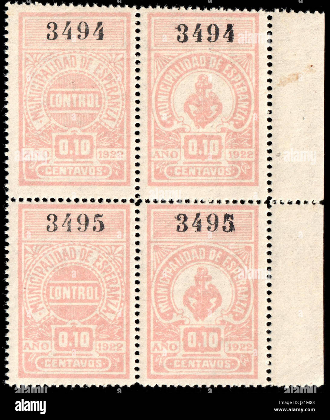 This image depicts a 1922 revenue stamp from Argentina, known as ...