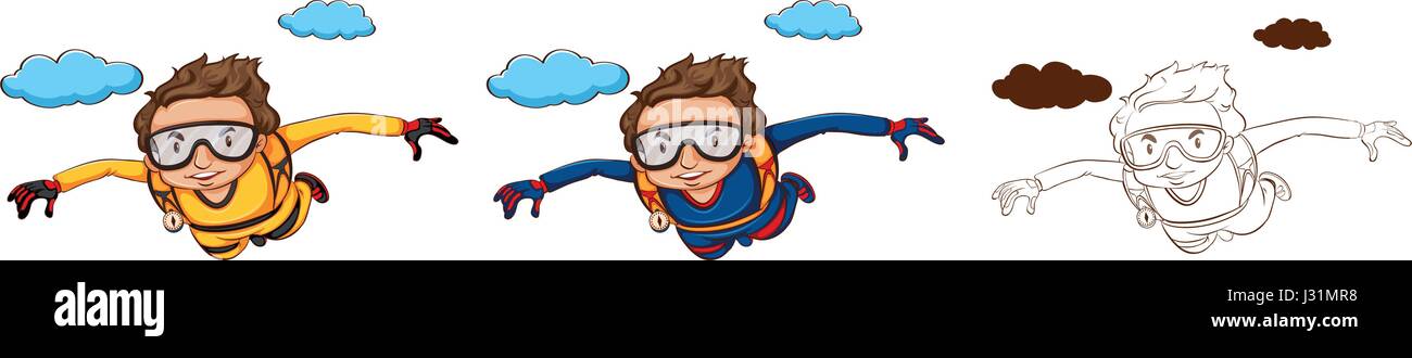 Skydiving Animated Clipart Excited