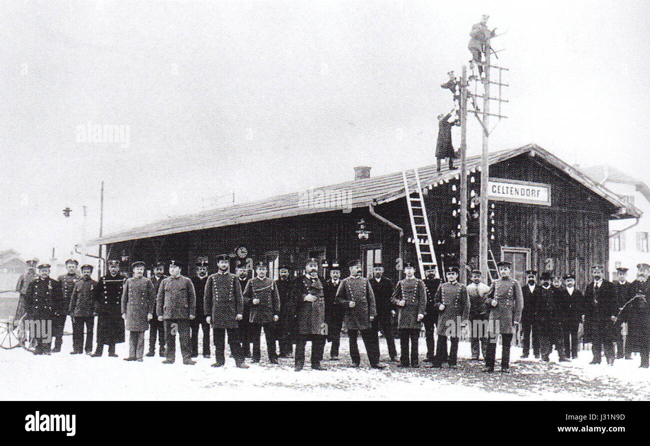 Bahnhof Geltendorf, a railway station in Geltendorf, Bavaria, Germany ...