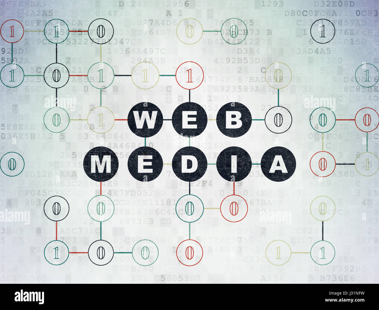 Web development concept: Web Media on Digital Data Paper background Stock Photo - Alamy