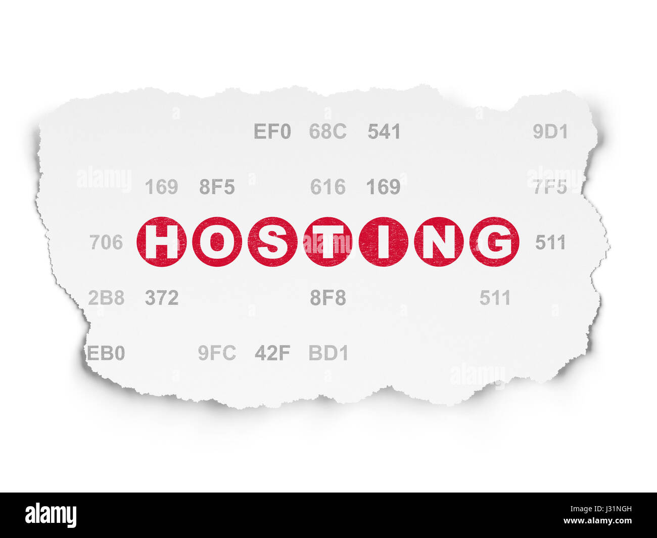 Web design concept: Hosting on Torn Paper background Stock Photo - Alamy
