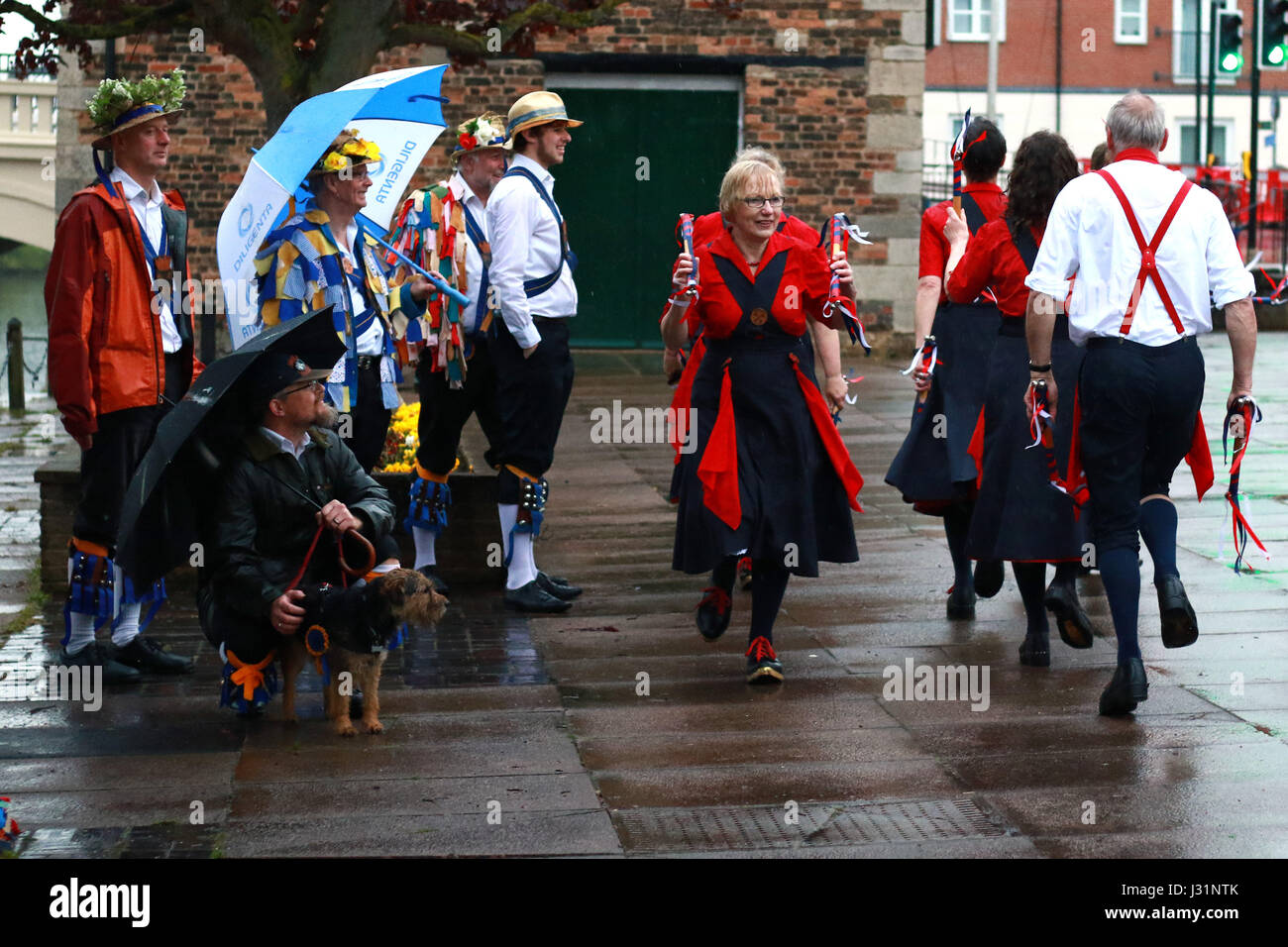 Peterborough, UK. 01st May, 2017. It was a wet and rainy May Day Bank ...