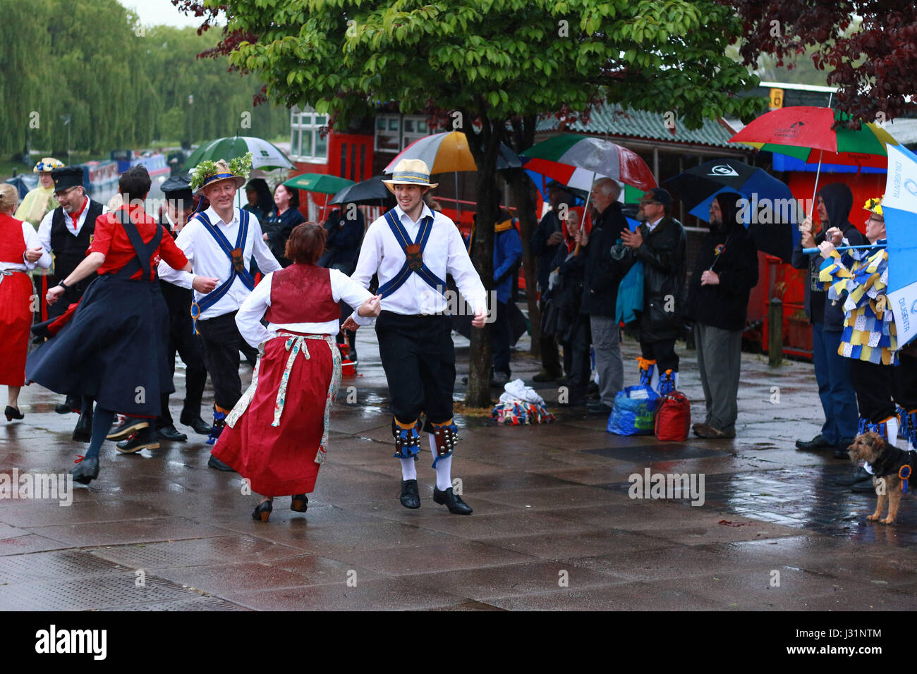 Peterborough, UK. 01st May, 2017. It was a wet and rainy May Day Bank ...