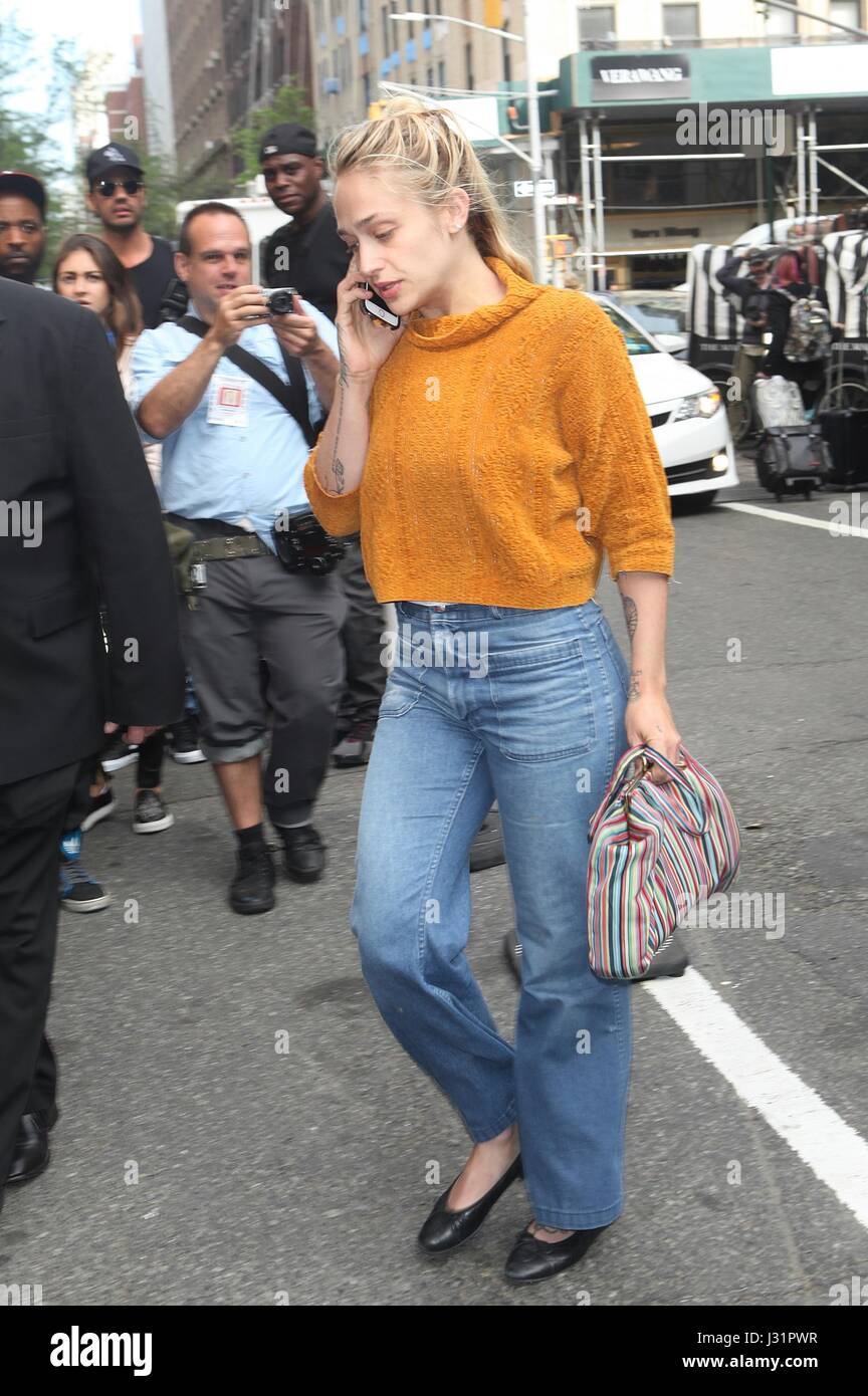 New York, NY, USA. 1st May, 2017. Jemima Kirke seen getting prepared ...