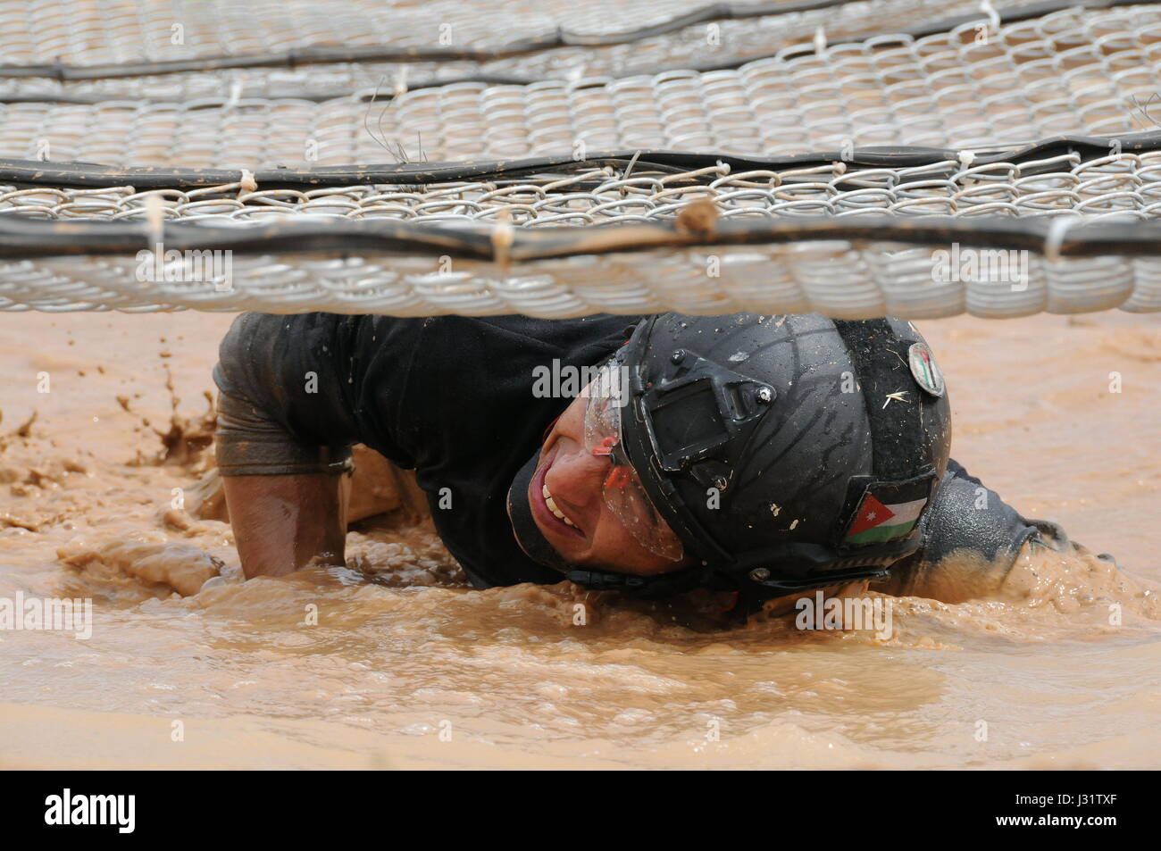 Amman, Jordan. 1st May, 2017. A soldier participates in the "death run ...
