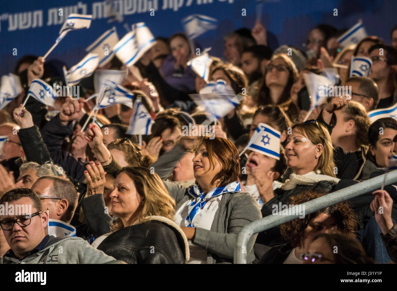 Jerusalem, Israel. 01st May, 2017. People waving Israeli flags during ...