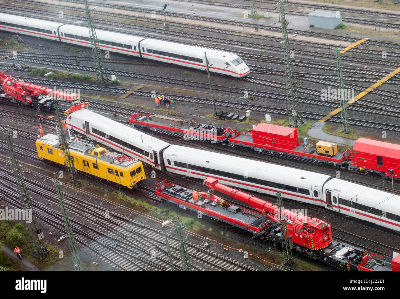 Dortmund, Germany. 2nd May, 2017. A derailed intercity express (ICE ...