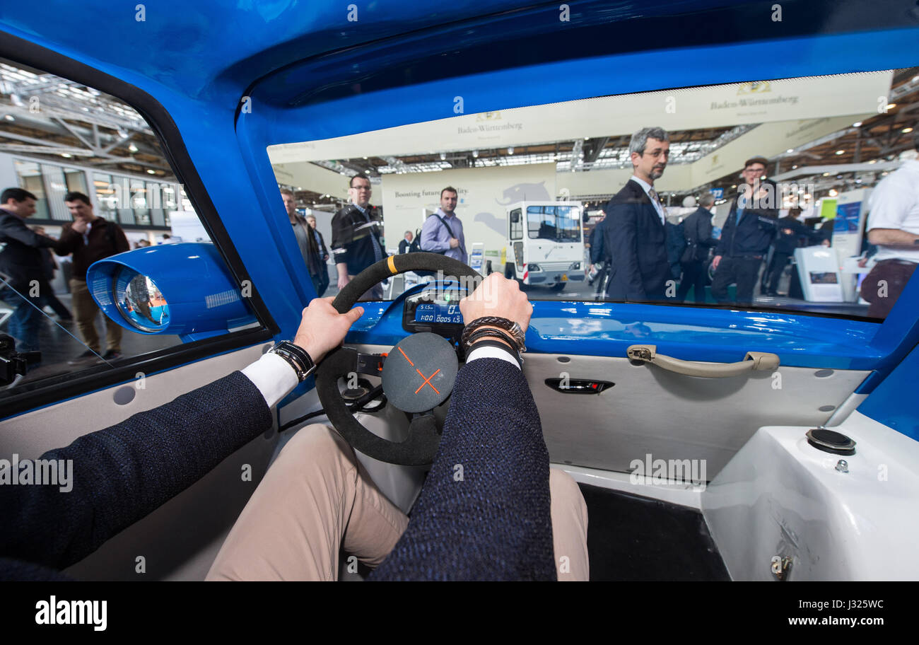 A 'Microlino' electric car of the Swiss company Micro can be seen at ...