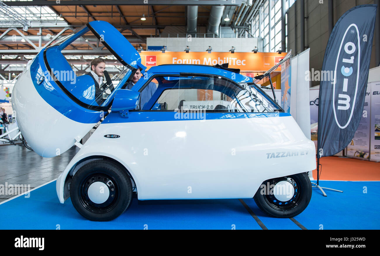A 'Microlino' electric car of the Swiss company Micro can be seen at ...