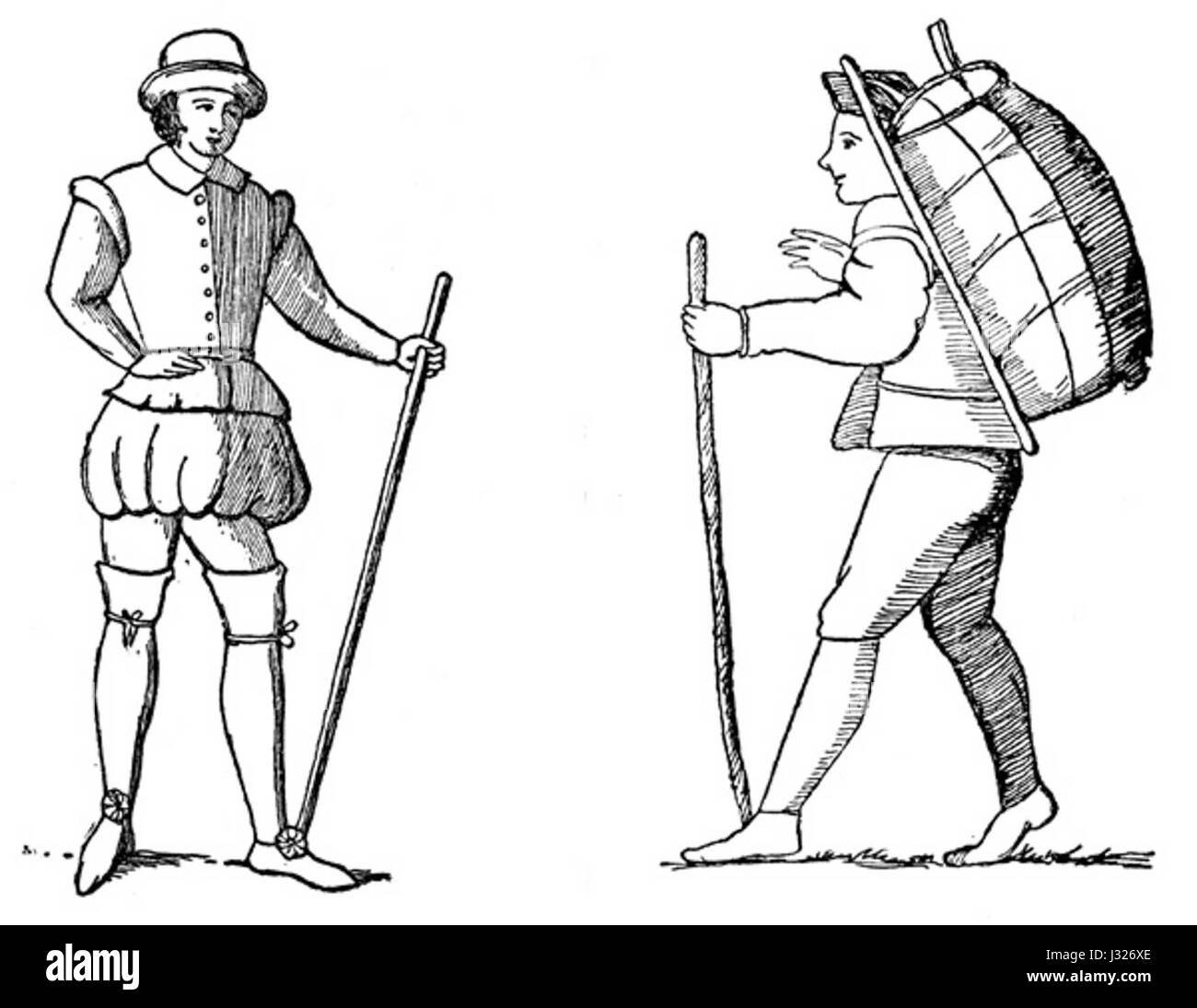 COLONIAL PEOPLE: A COUNTRYMAN AND A PEDDLER Stock Photo - Alamy