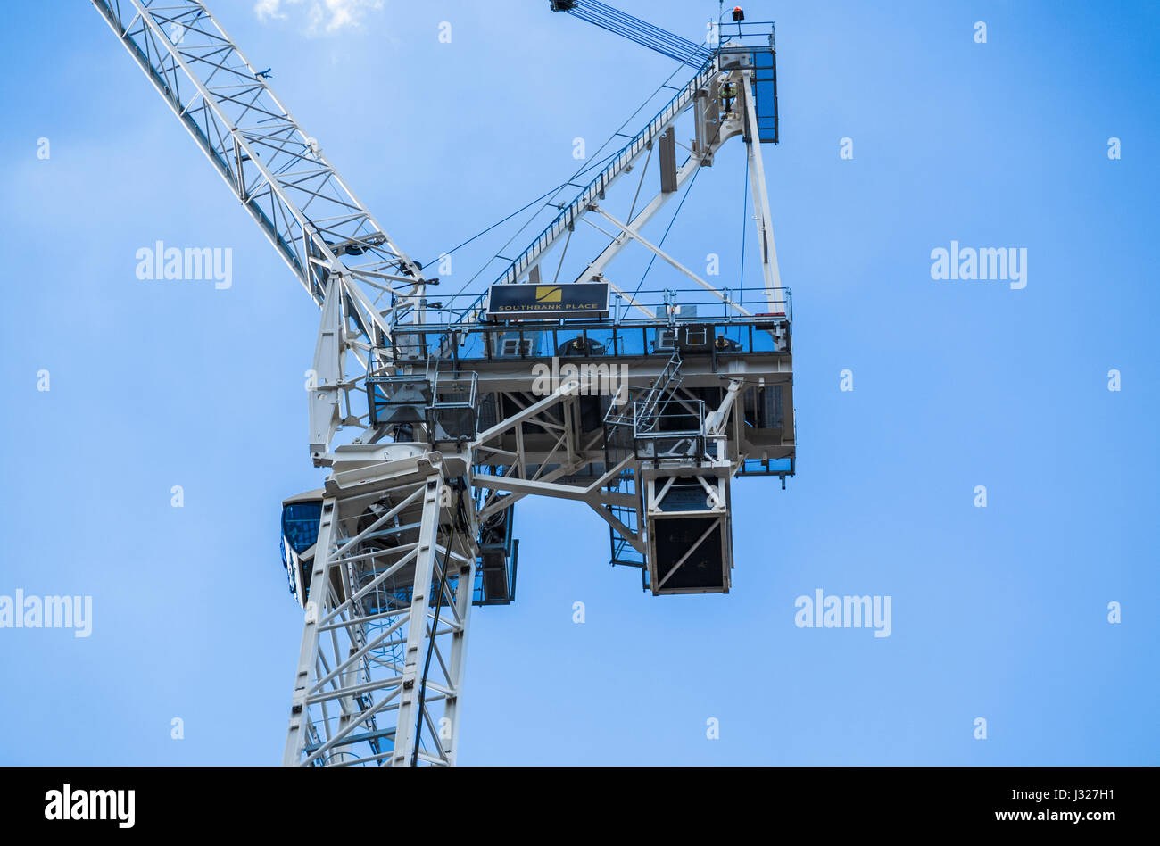 Tower cranes at the Southbank Place construction site, The Shell Centre ...