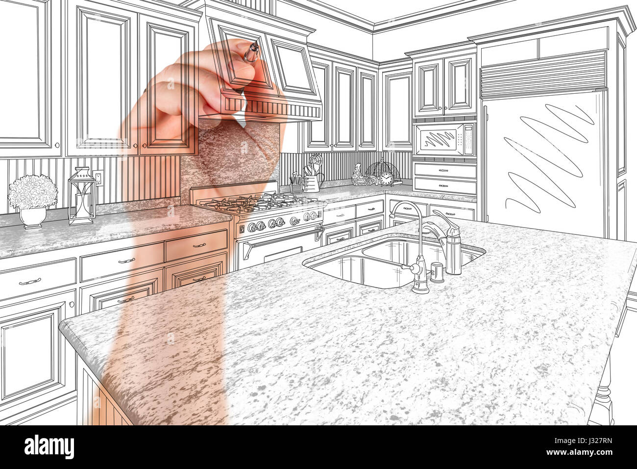 Kitchen detail drawing hi-res stock photography and images - Alamy