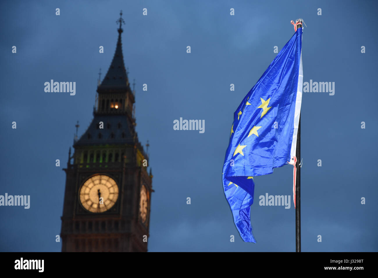 EU Flag flying outside of The Houses of Parliament,Westminster,London ...