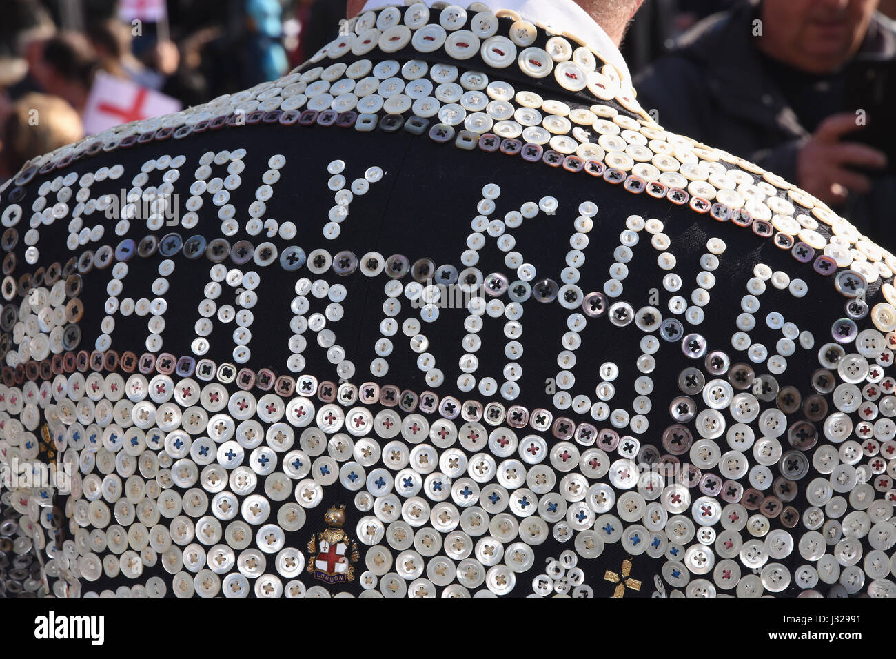 Detail of Pearly King's Jacket (back view). Feast of St George ...