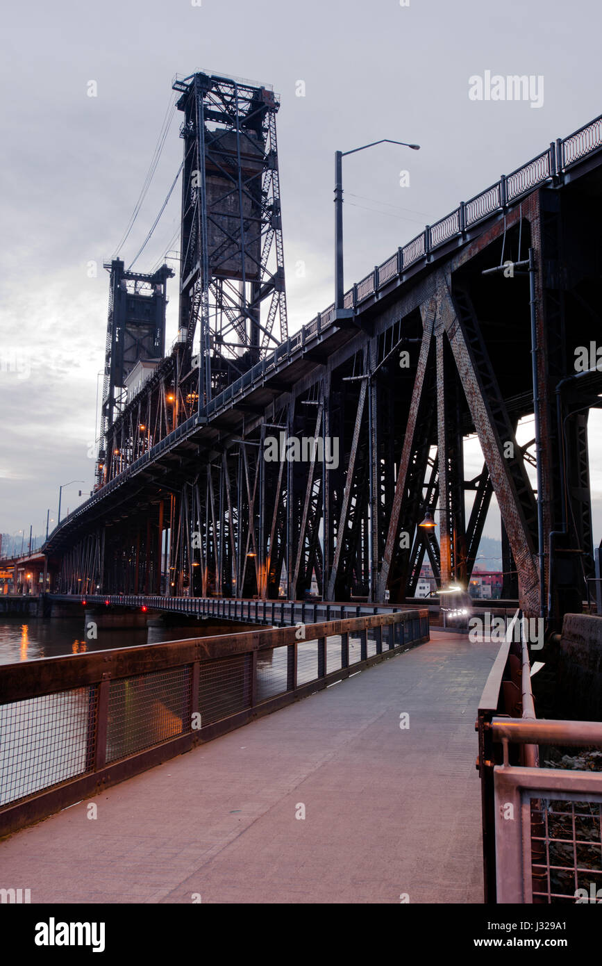 Big old two-storey transport drawbridge with powerful triangular ...