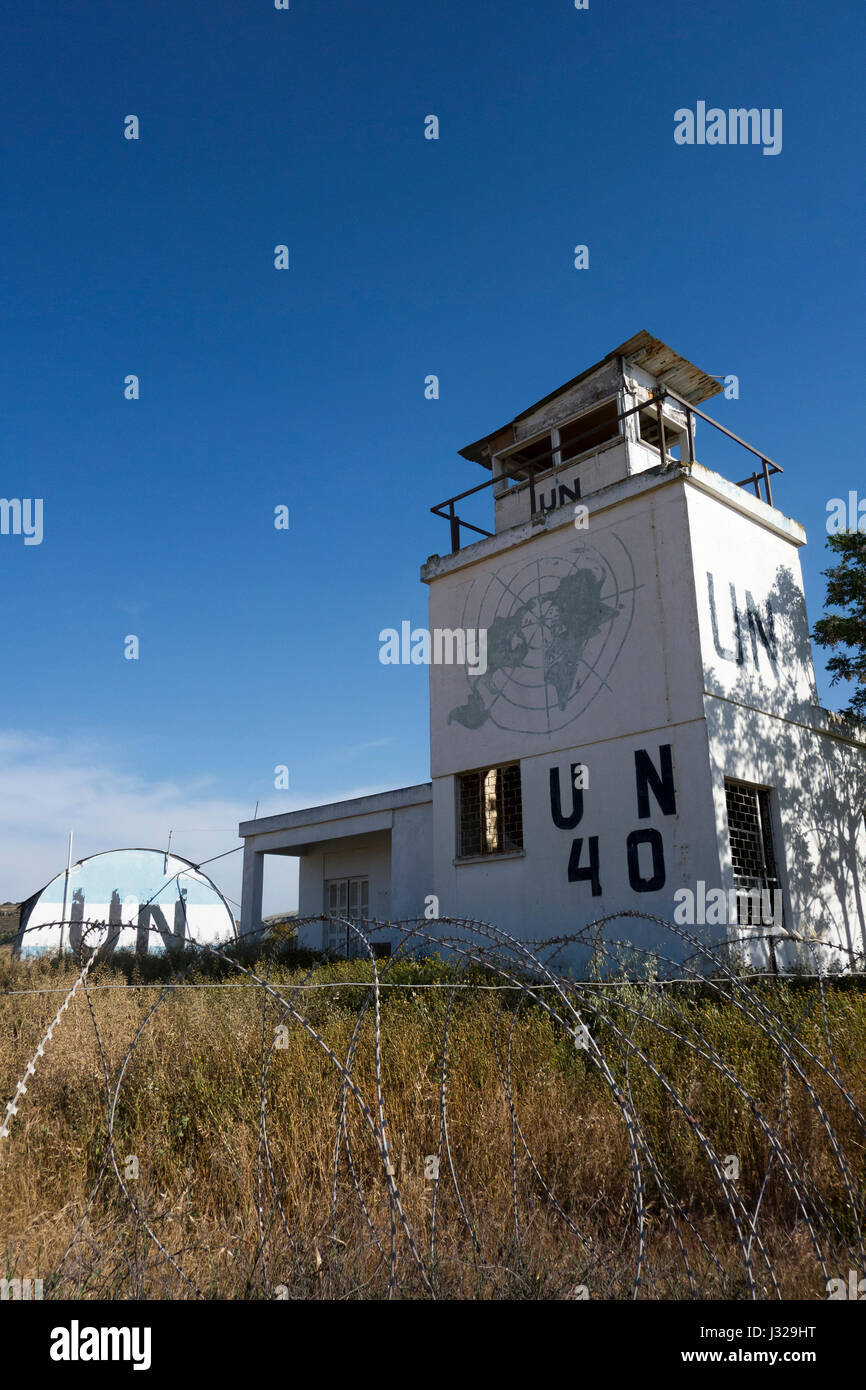 UN observation post, op 40, buffer zone, green line, Cyprus, UN Stock ...
