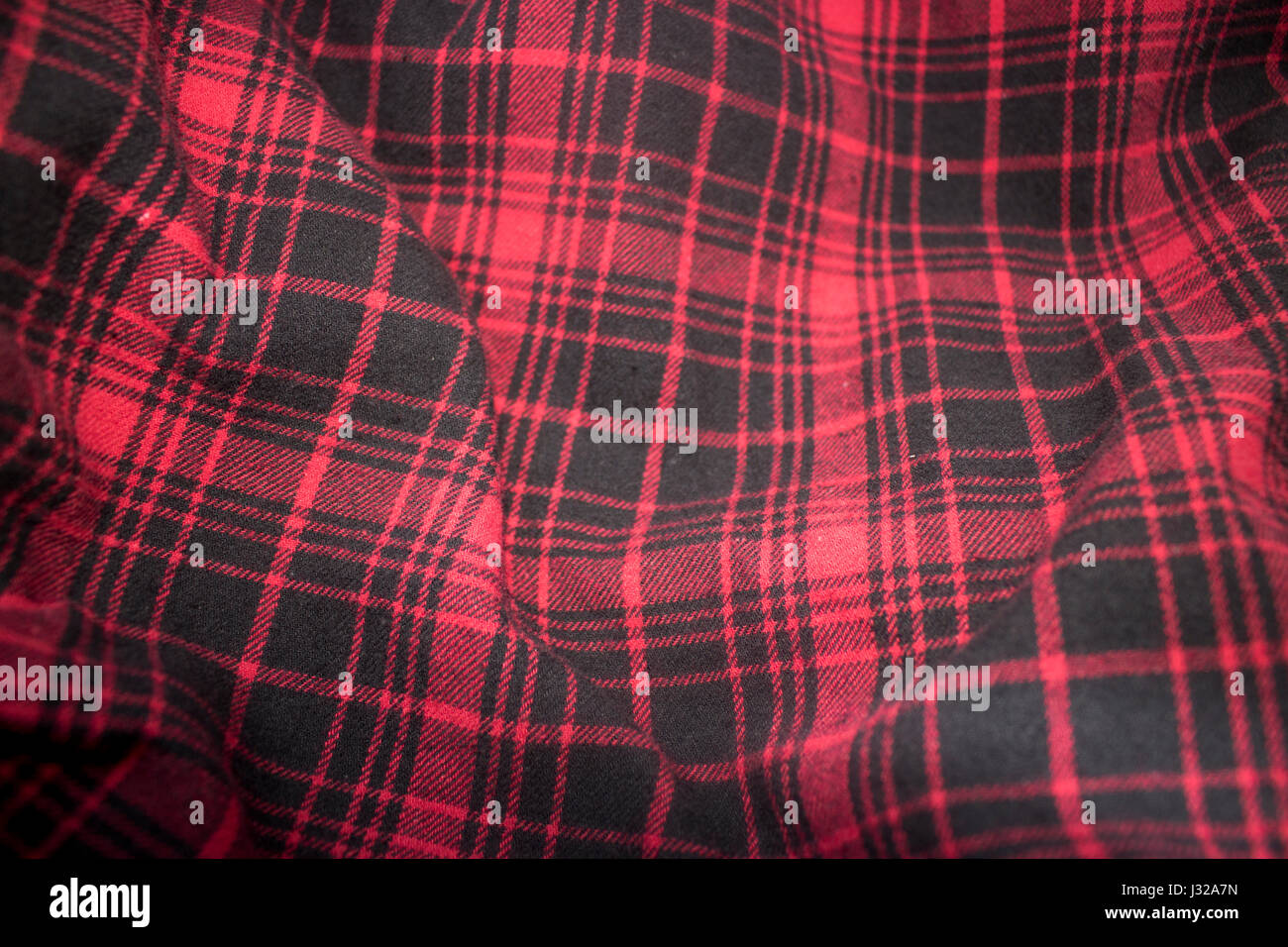 Red plaid flannel fabric cloth tartan garment textile Stock Photo - Alamy