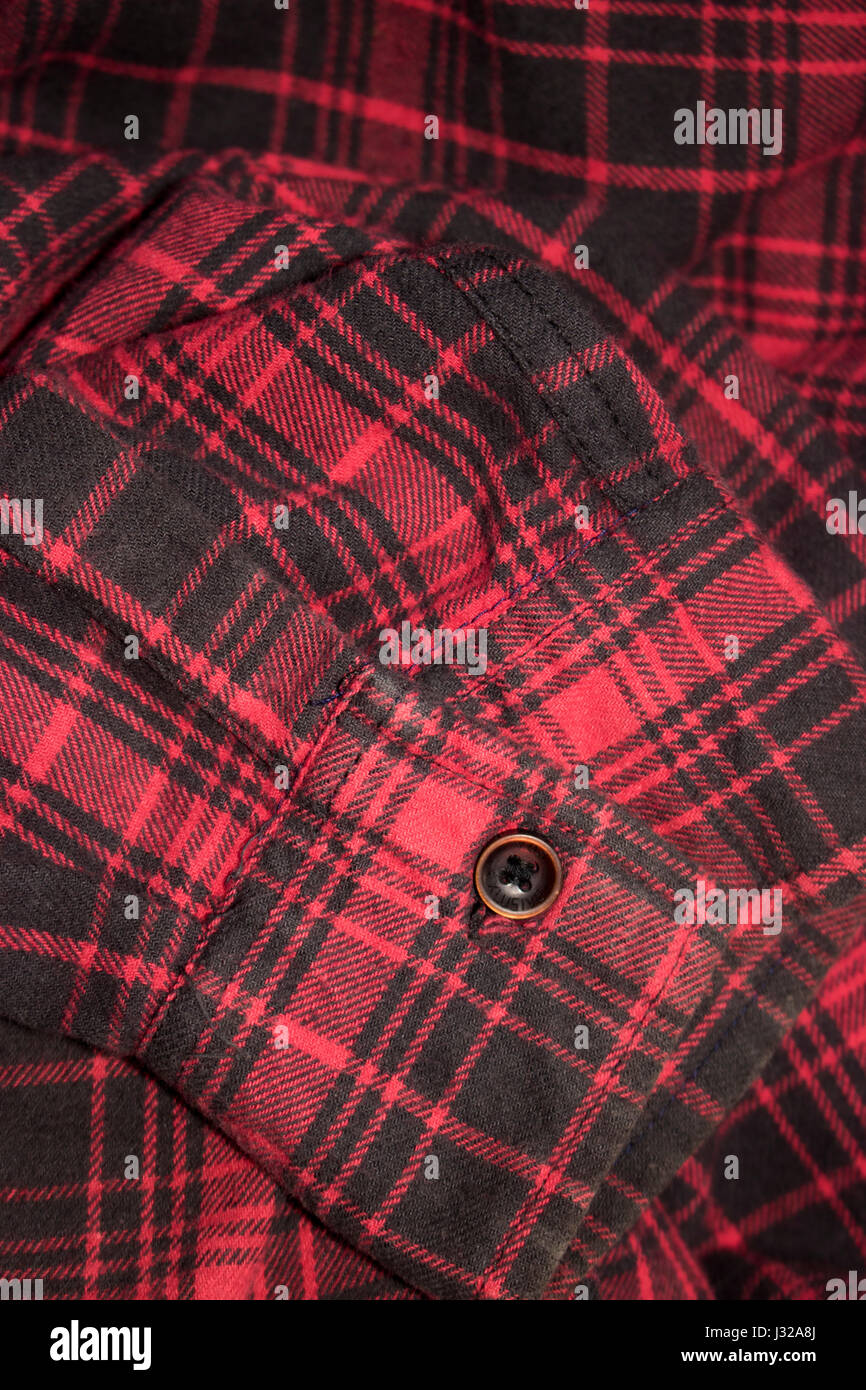 Red plaid flannel fabric cloth tartan garment textile Stock Photo - Alamy