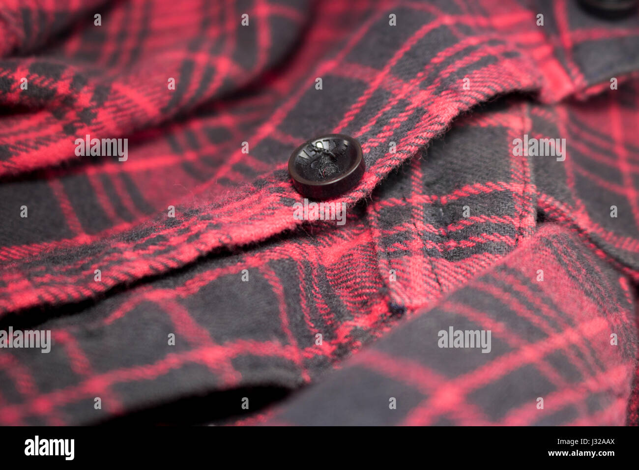 Red plaid flannel fabric cloth tartan garment textile Stock Photo - Alamy