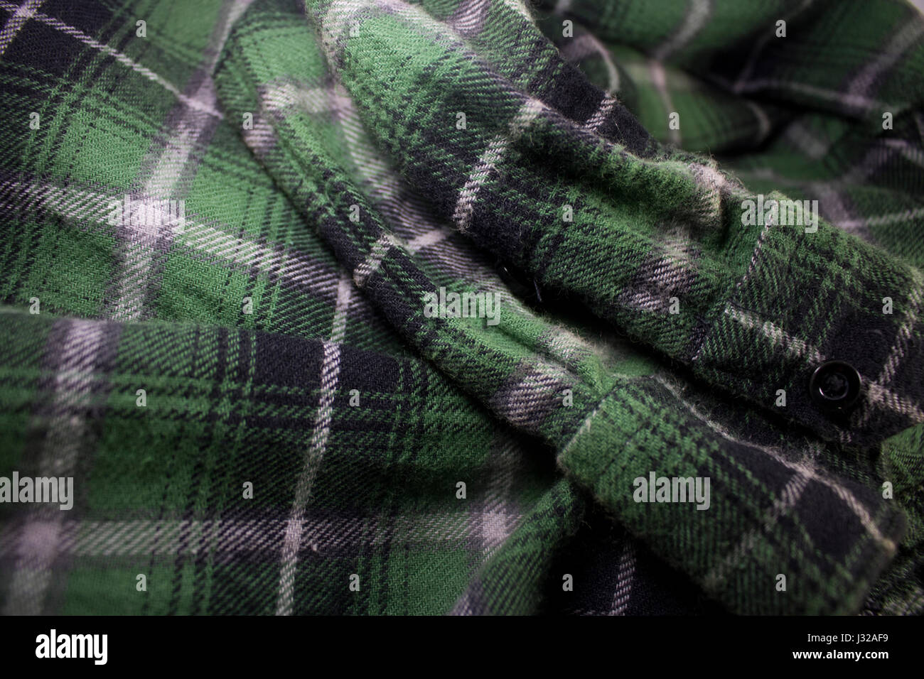 green plaid flannel fabric cloth tartan garment textile Stock Photo - Alamy