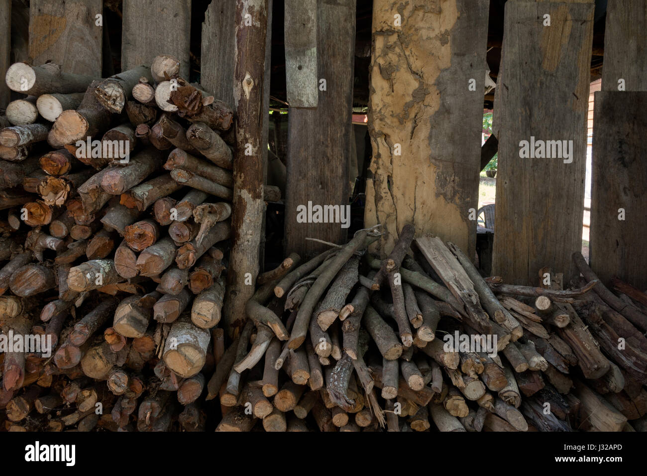 Stack of firewood Stock Photo - Alamy