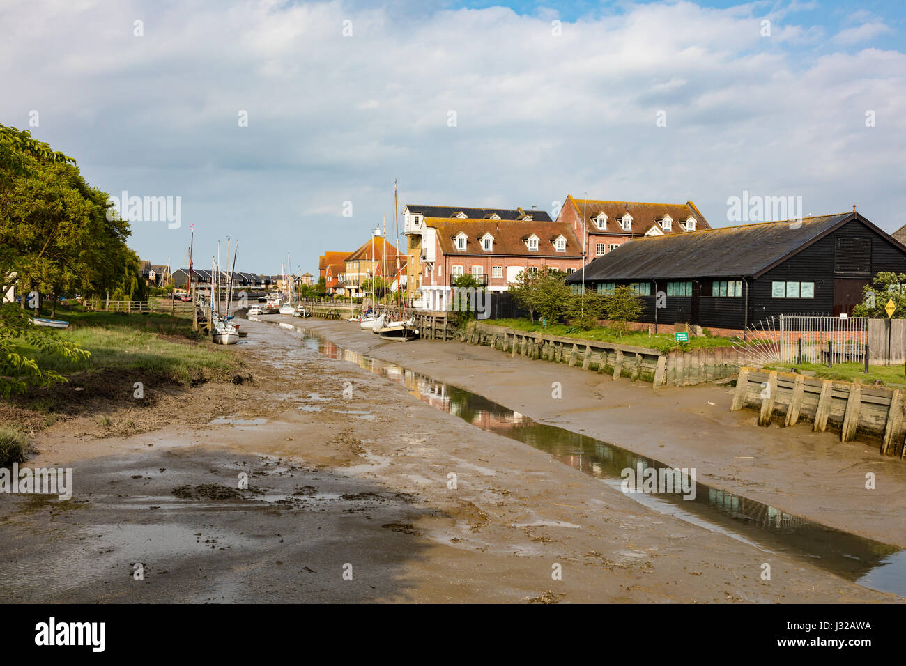Views of Faversham Creek at low tide, Faversham, Kent, UK Stock Photo ...