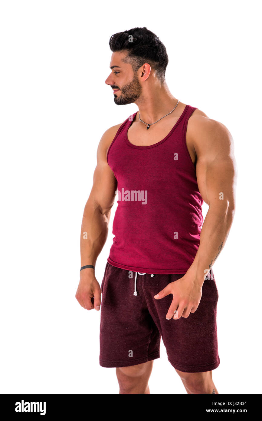 Profile young muscular male hi-res stock photography and images - Alamy