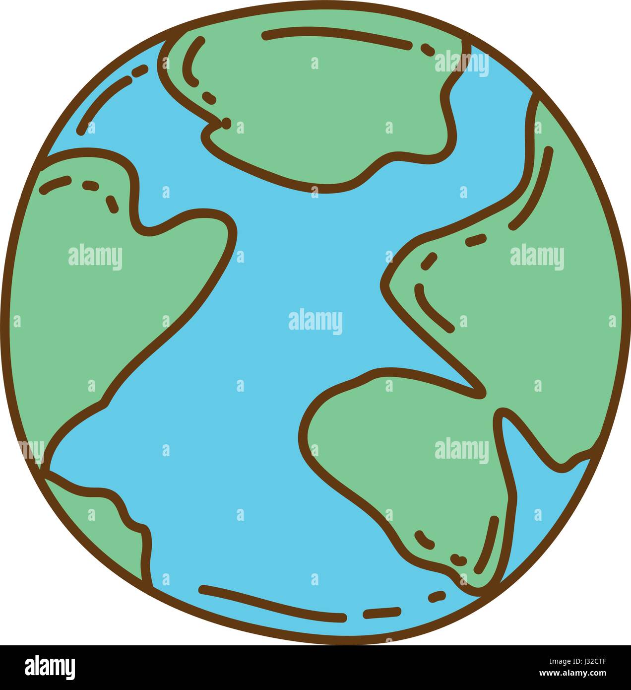 light colored hand drawn silhouette of map world sphere Stock Vector ...