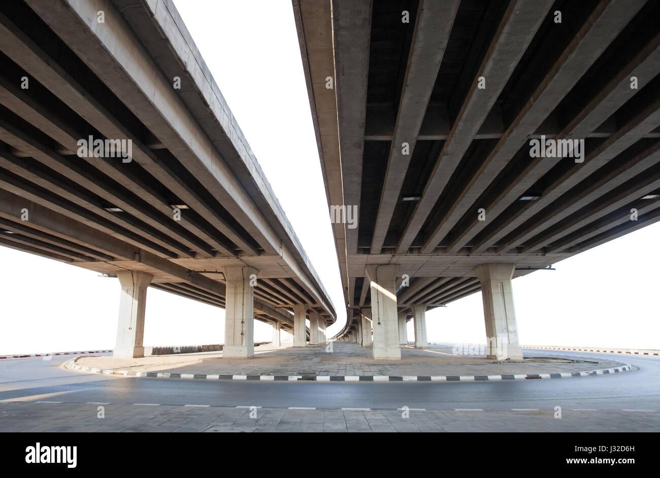 structure of cement bridge isolated white background Stock Photo - Alamy