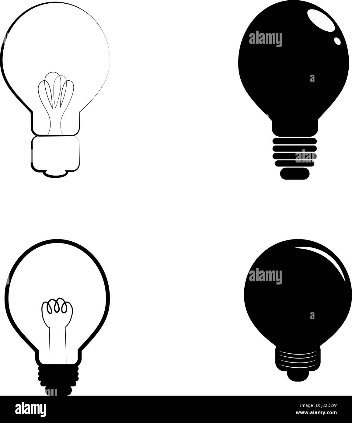 Bulb icons on white background. Vector illustration Stock Vector Image ...