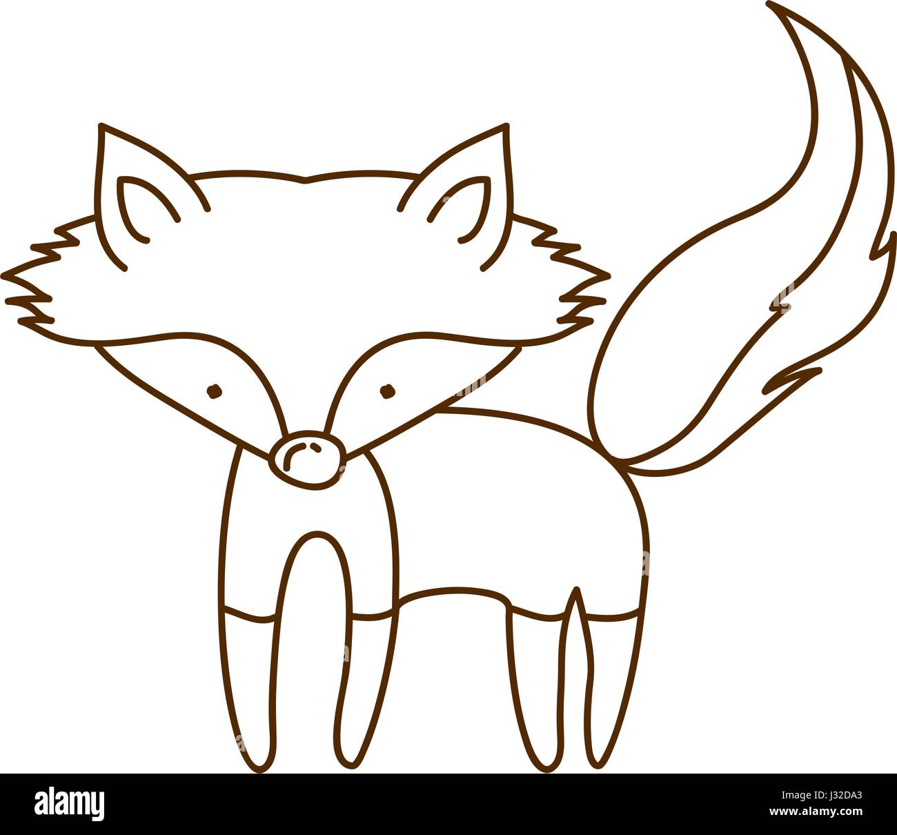 brown contour graphic of fox Stock Vector Image & Art - Alamy