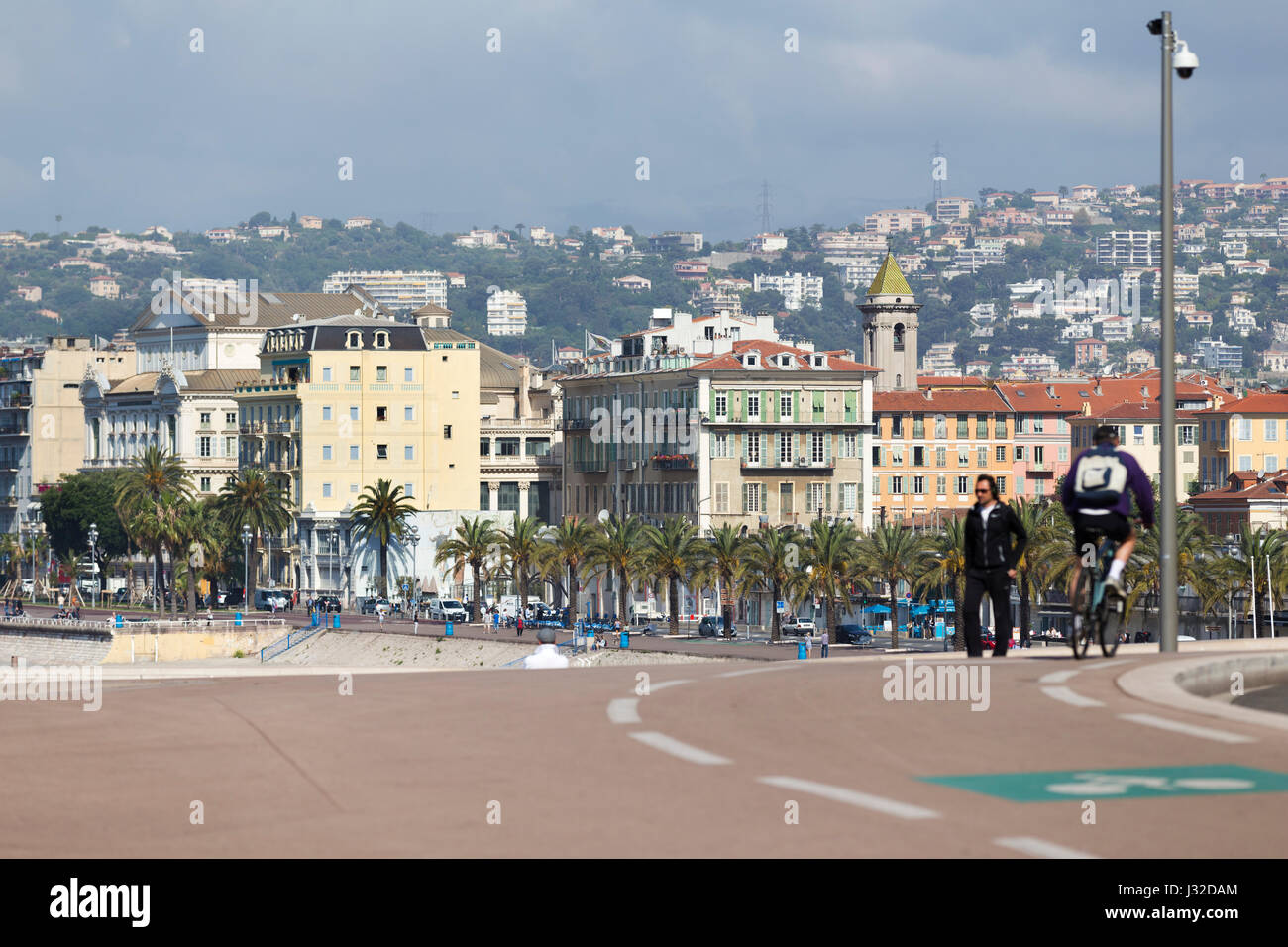 View from the walkway and cycle track around Pointe de Rauba-Capeu ...