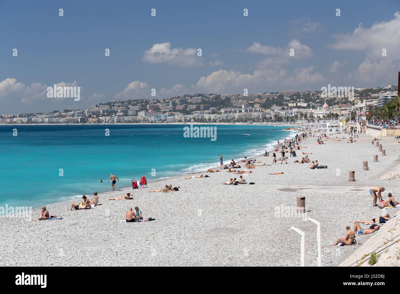 Sunbathers on beach nice france hi-res stock photography and images - Alamy