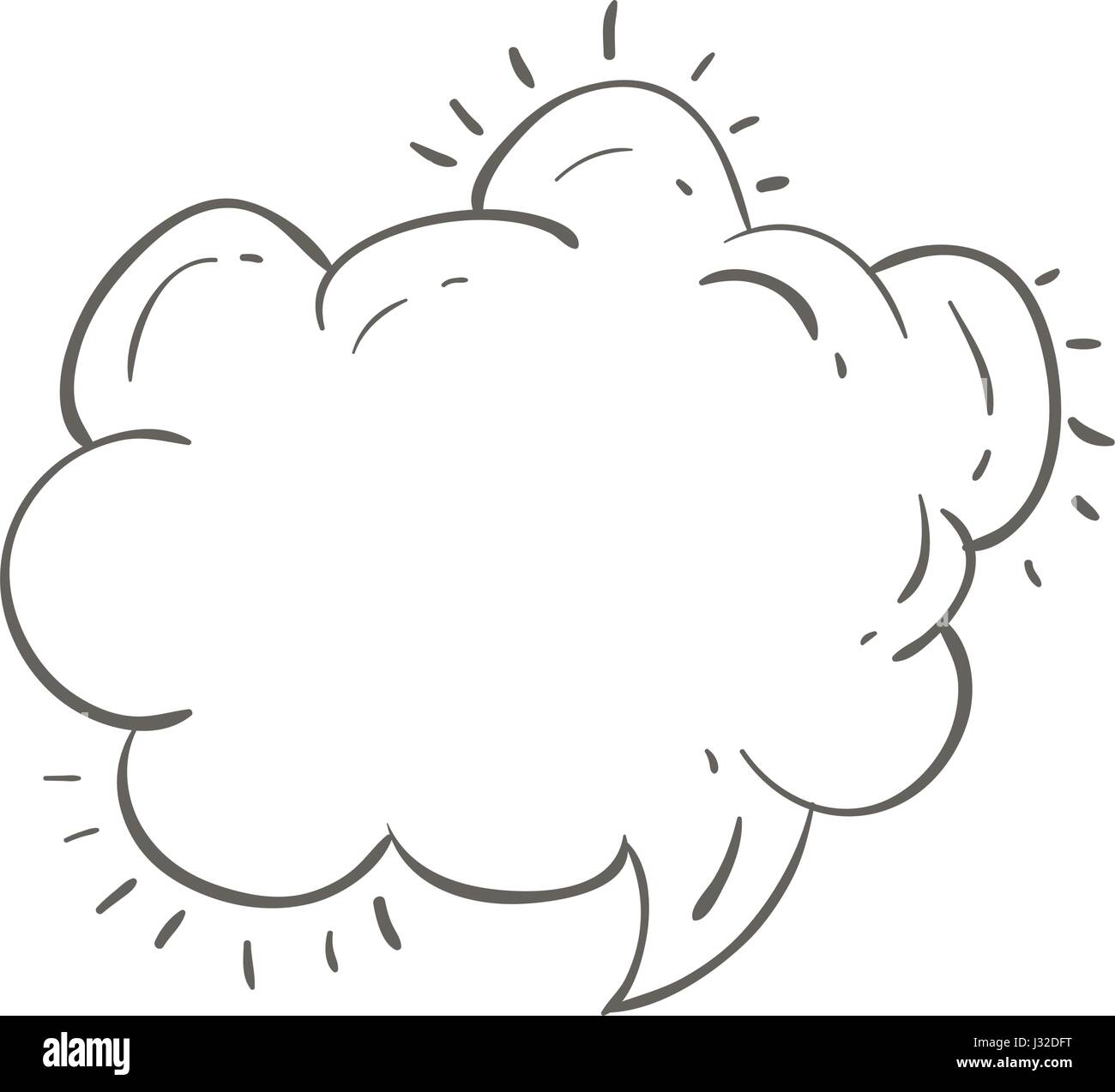 gray hand drawn speech in shape of cloud Stock Vector Image & Art - Alamy