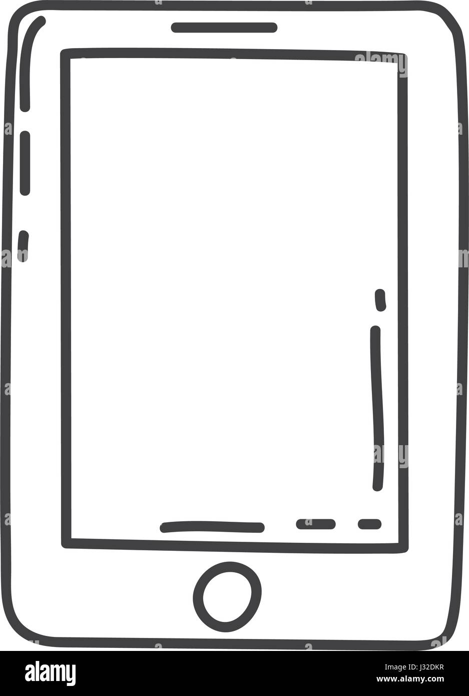 monochrome contour of tablet device Stock Vector Image & Art - Alamy