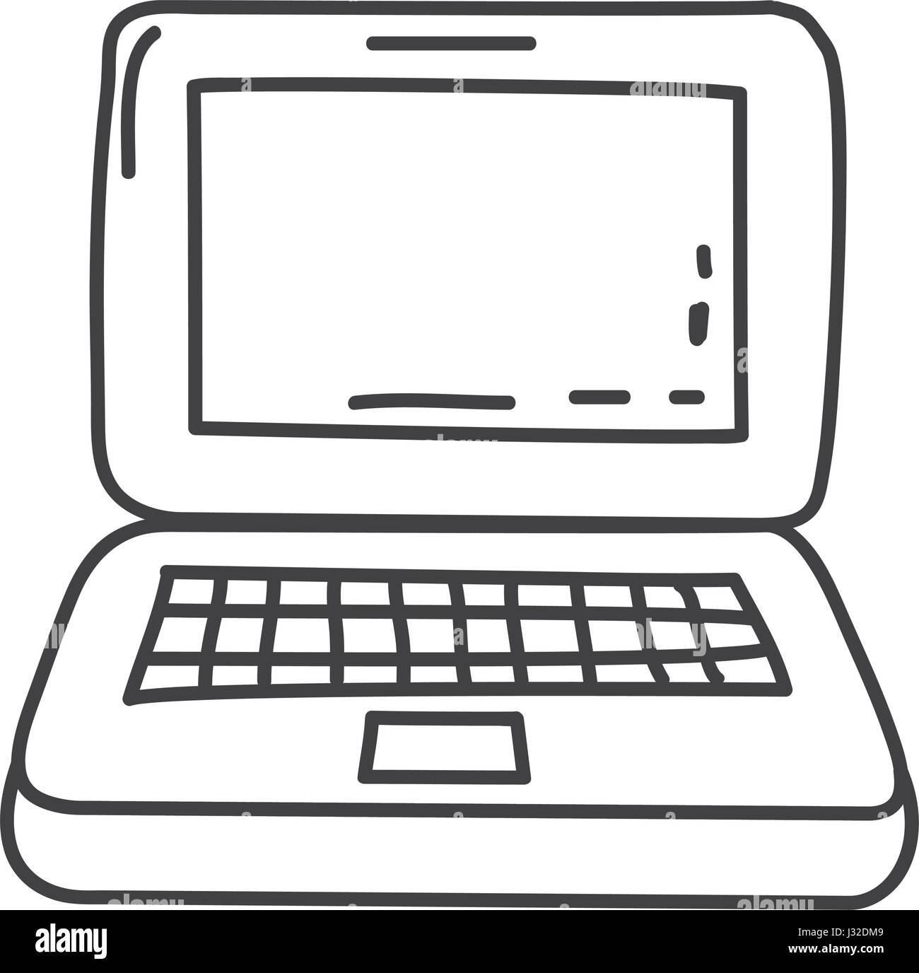monochrome contour of laptop computer Stock Vector Image & Art - Alamy