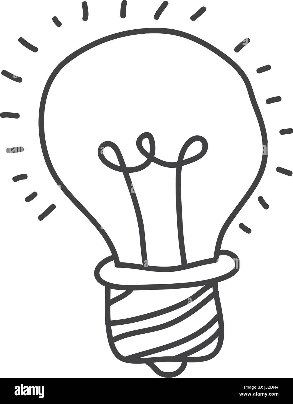 monochrome contour of light bulb Stock Vector Image & Art - Alamy