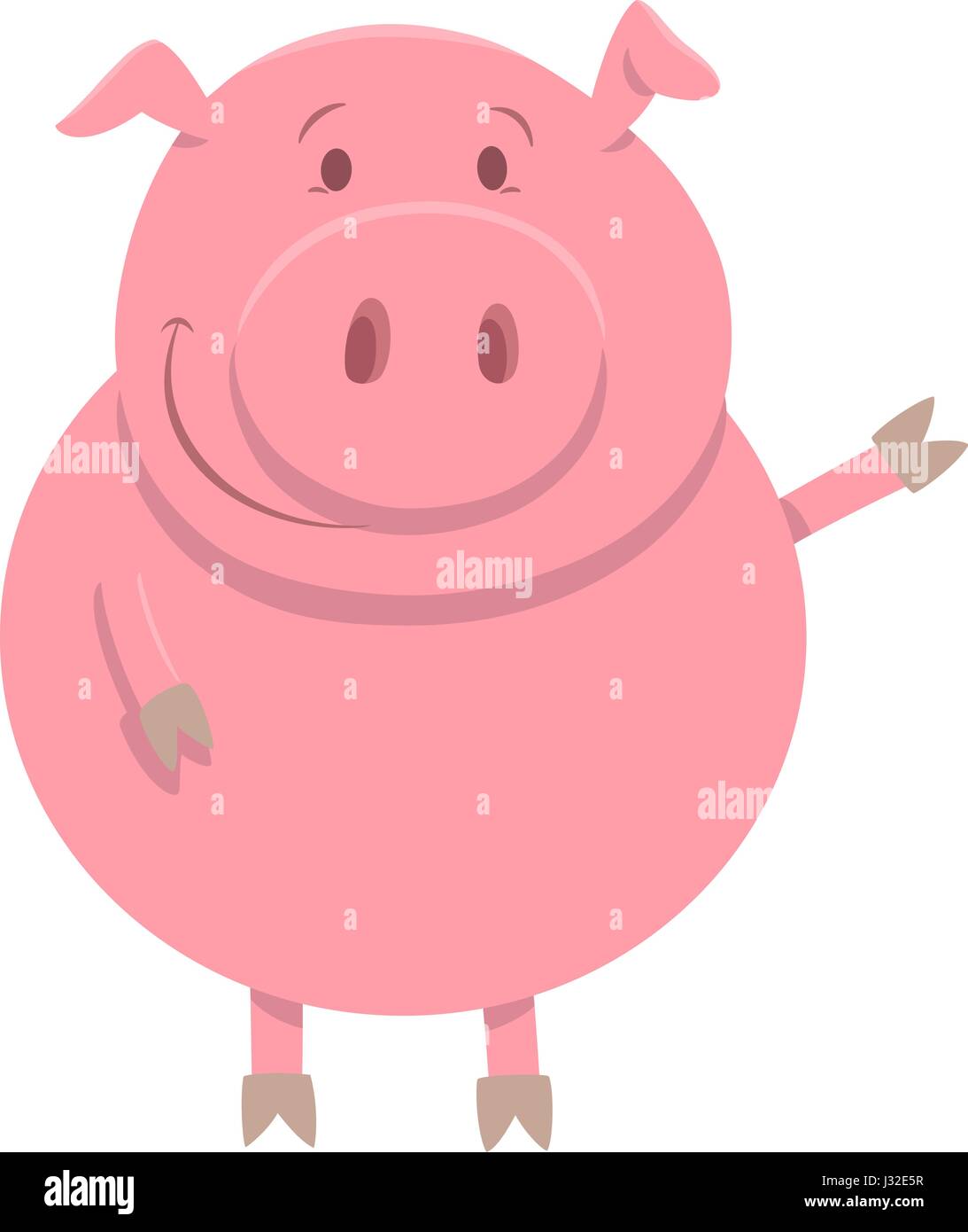 Cartoon Illustration of Cute Pig Farm Animal Character Stock Vector ...
