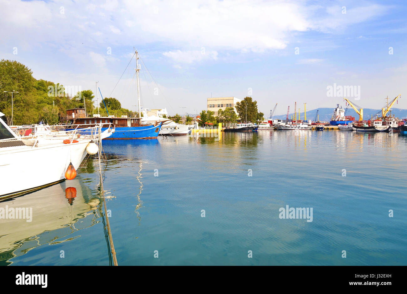 landscape of Eleusis or Elefsina port Greece Stock Photo - Alamy