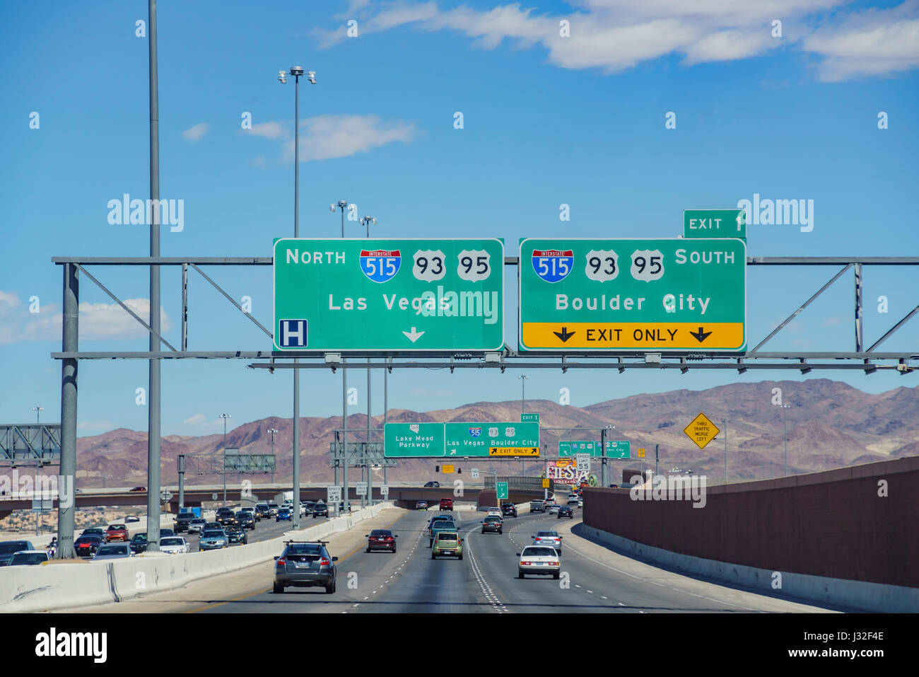 Driving towrads Las Vegas on the Highway interstate 515 Stock Photo - Alamy