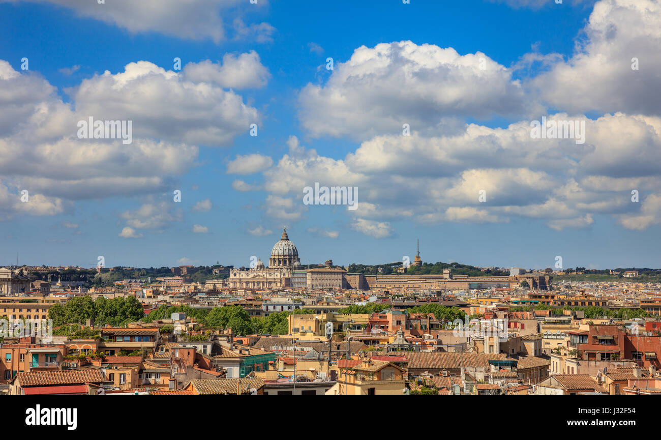 Rome, Italy - Aerial view on a blue sky background Stock Photo - Alamy
