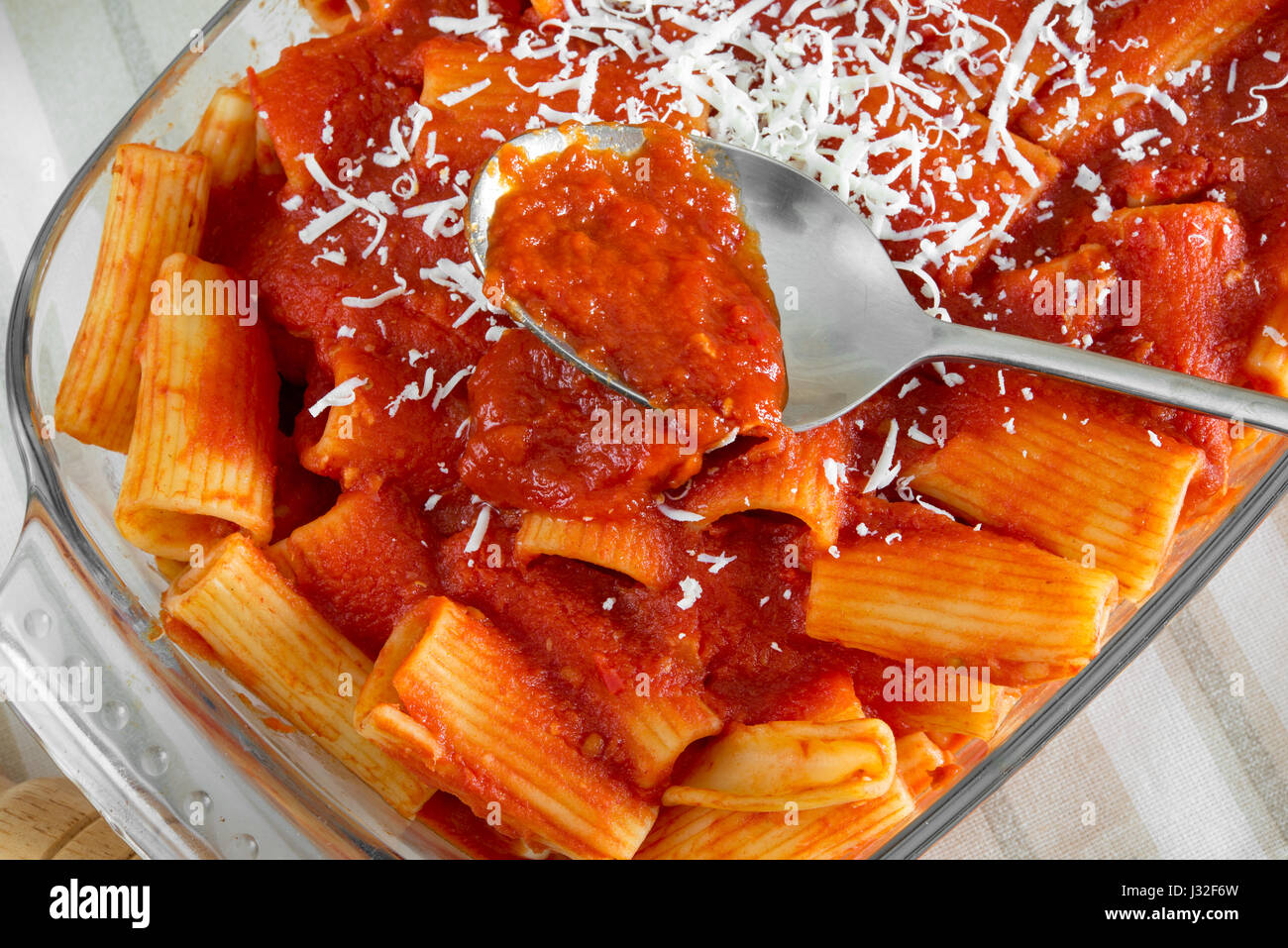 Italian pasta rigatoni with tomato sauce Stock Photo - Alamy