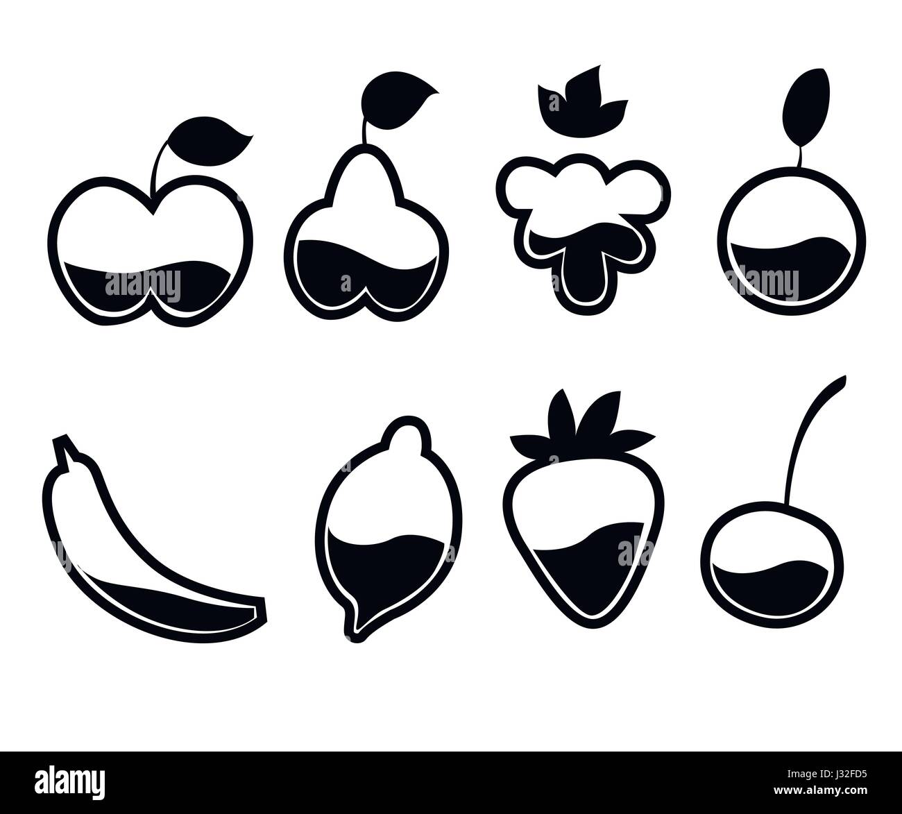 Cherry banana juice in Stock Vector Images - Alamy