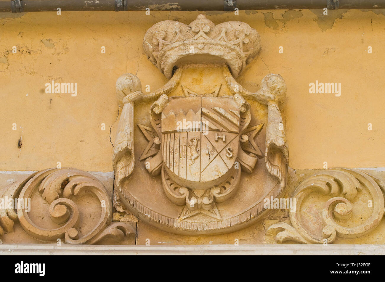 Historical palace. Presicce. Puglia. Italy Stock Photo - Alamy