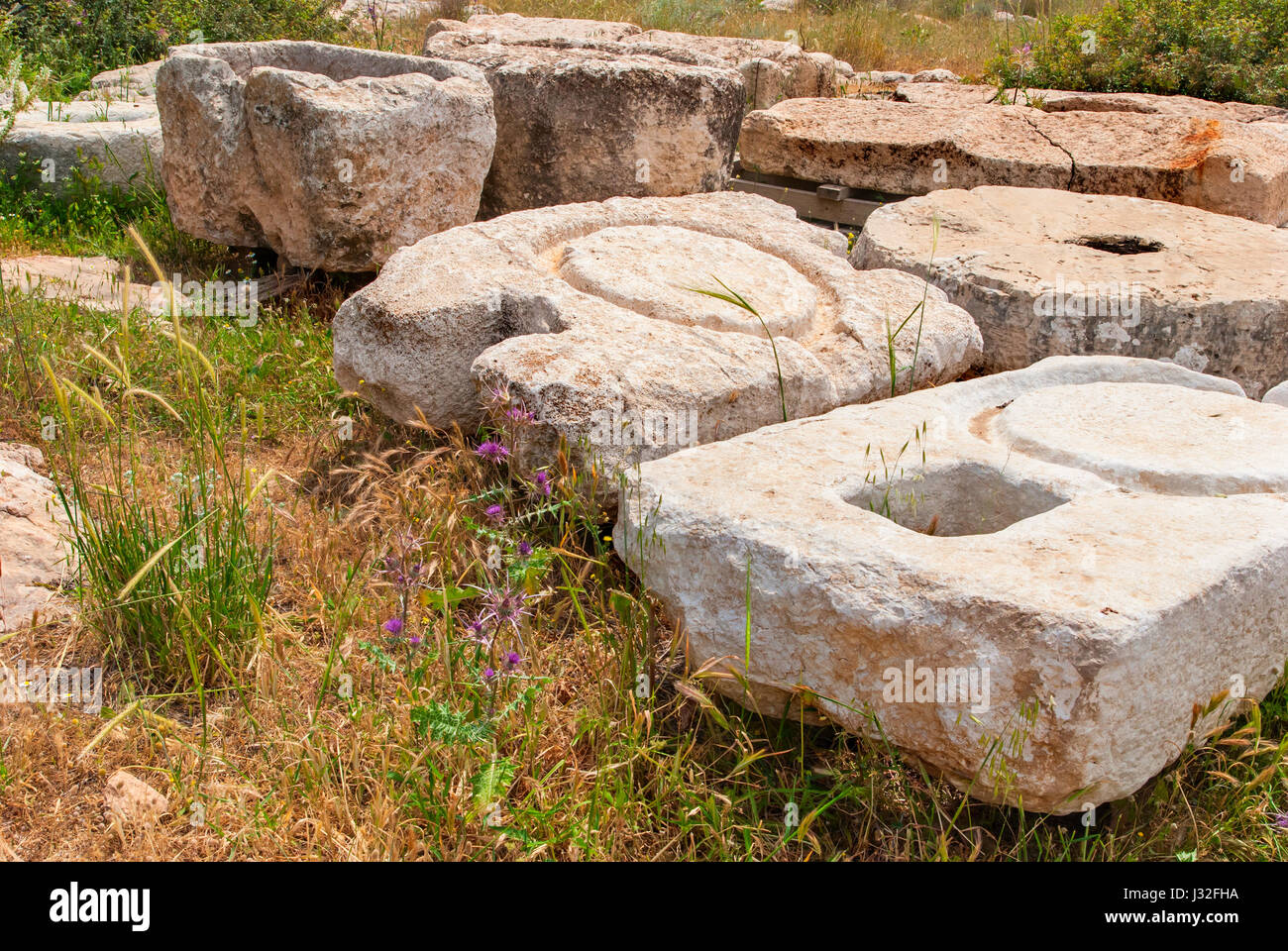 Archeological ruins ancient buildings in Beit Guvrin national Park ...