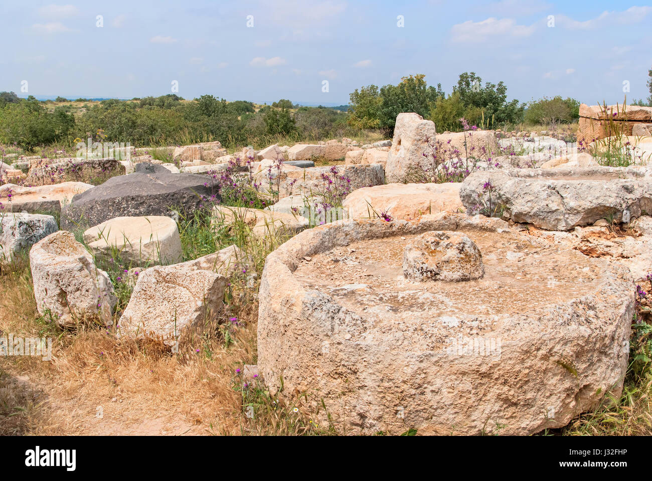 Archeological ruins ancient buildings in Beit Guvrin national Park ...