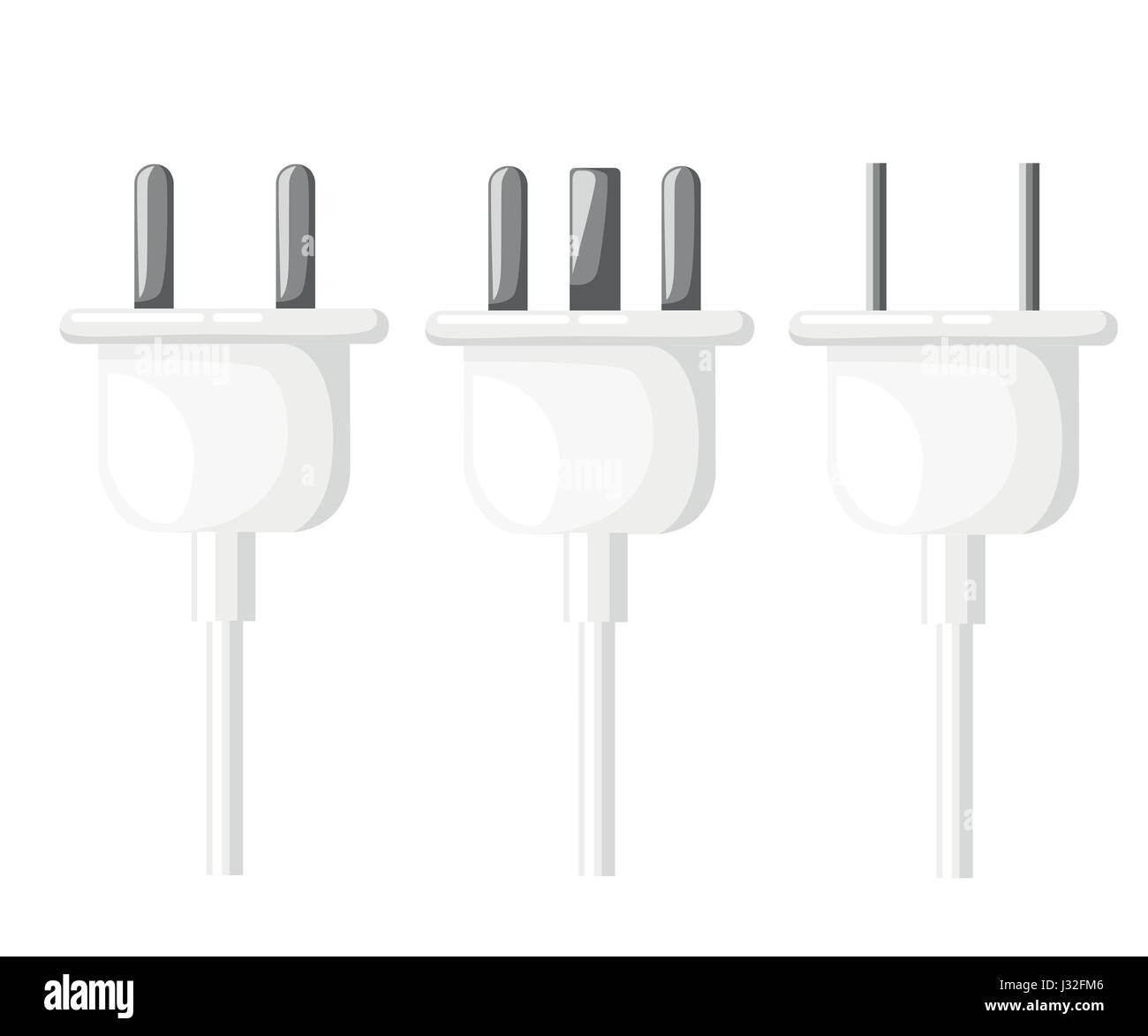 Uk electric plug and usa plug vector illustration black electric plug ...