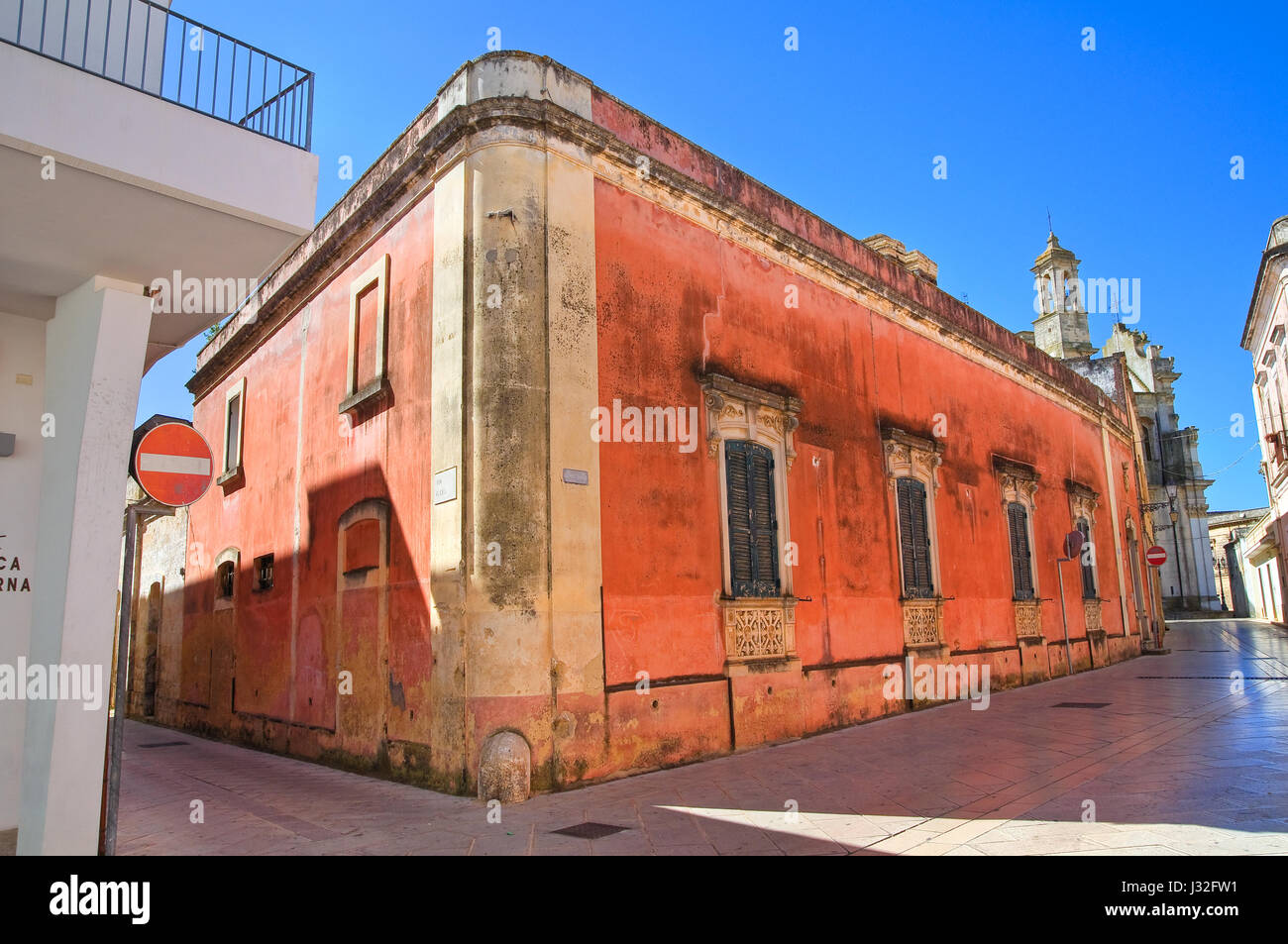 Historical palace. Presicce. Puglia. Italy Stock Photo - Alamy